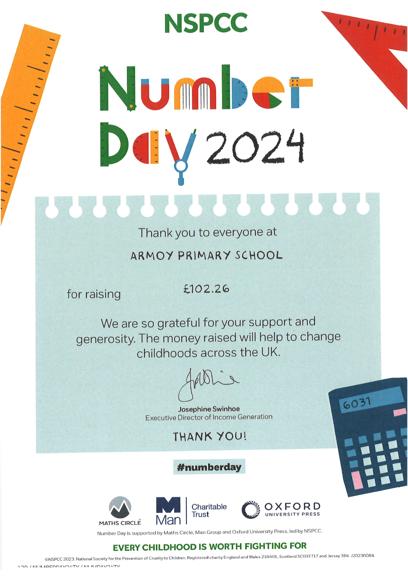 Number Day NSPCC collection